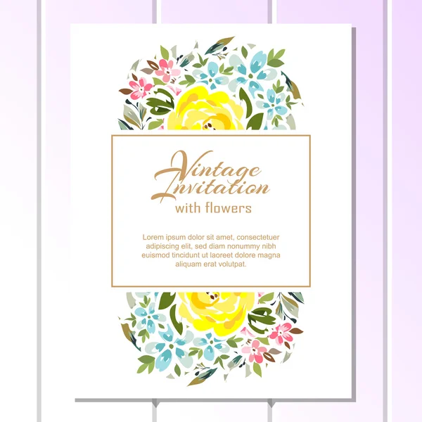 Vintage floral invitation card Stock Vector by ©All-about-Flowers 143723741