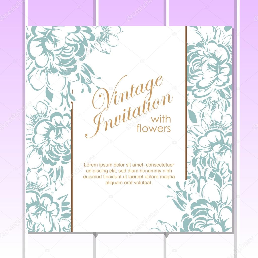 Vintage floral invitation card Stock Vector Image by ©All-about-Flowers ...