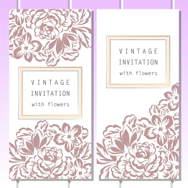 Set of floral invitation cards Stock Vector by ©All-about-Flowers 167544946