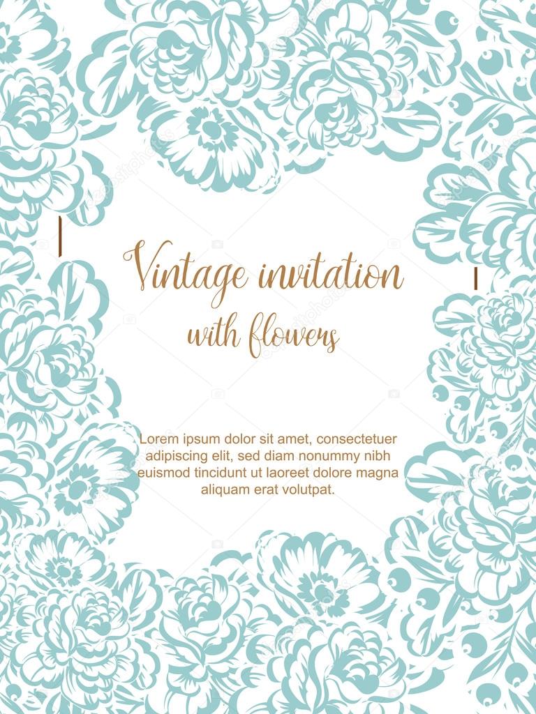 Vintage floral invitation card Stock Vector Image by ©All-about-Flowers ...
