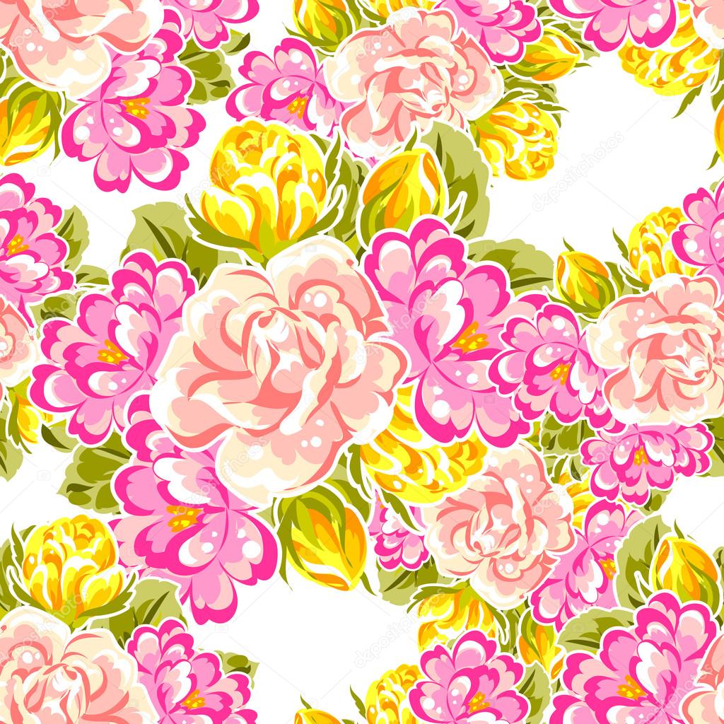 Seamless beautiful floral pattern Stock Vector by ©All-about-Flowers ...