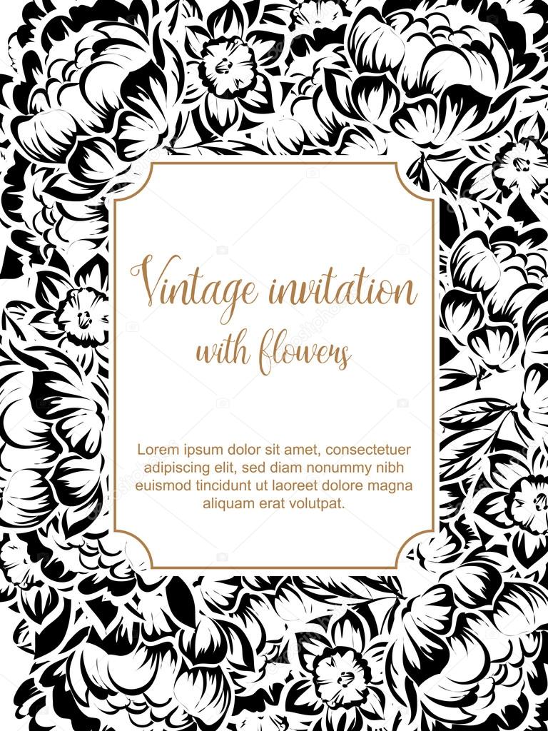 Vintage floral invitation card Stock Vector Image by ©All-about-Flowers ...