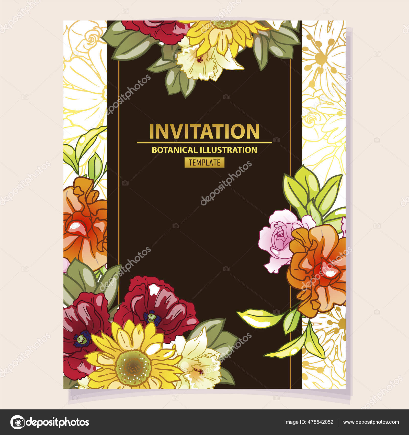 Floral Background Invitation Card Banner Poster Flyer Stock Vector by ...