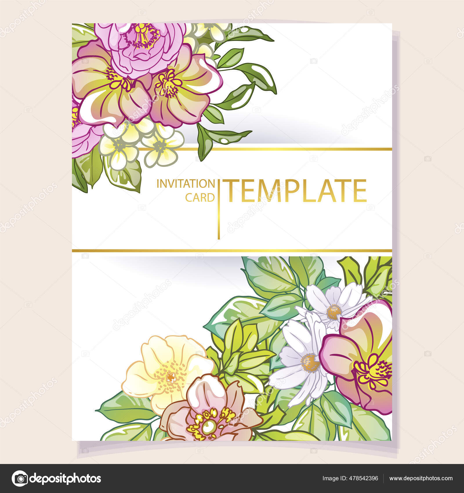Floral Background Invitation Card Banner Poster Flyer Stock Vector by ...