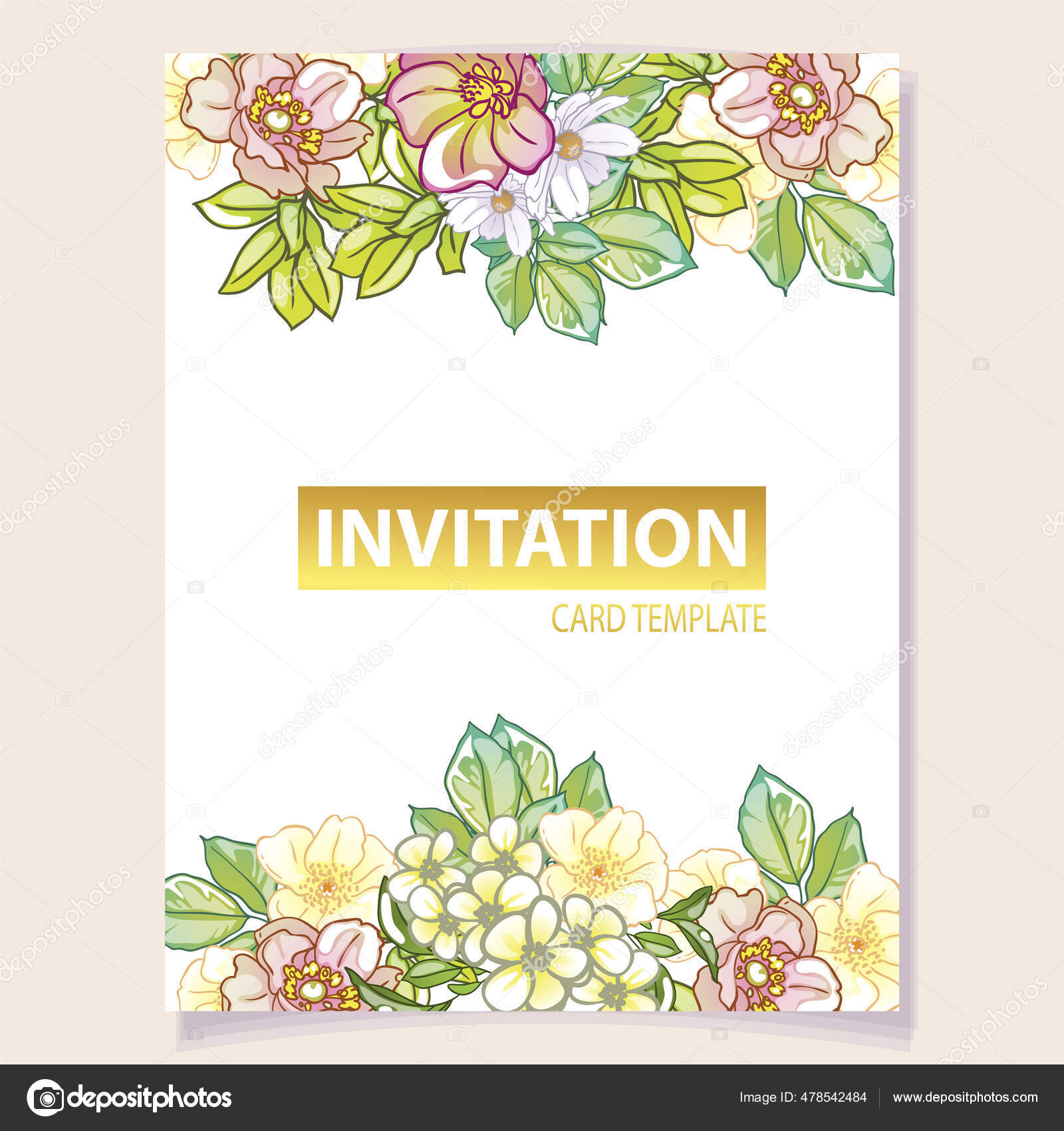 Floral Background Invitation Card Banner Poster Flyer Stock Vector by ...
