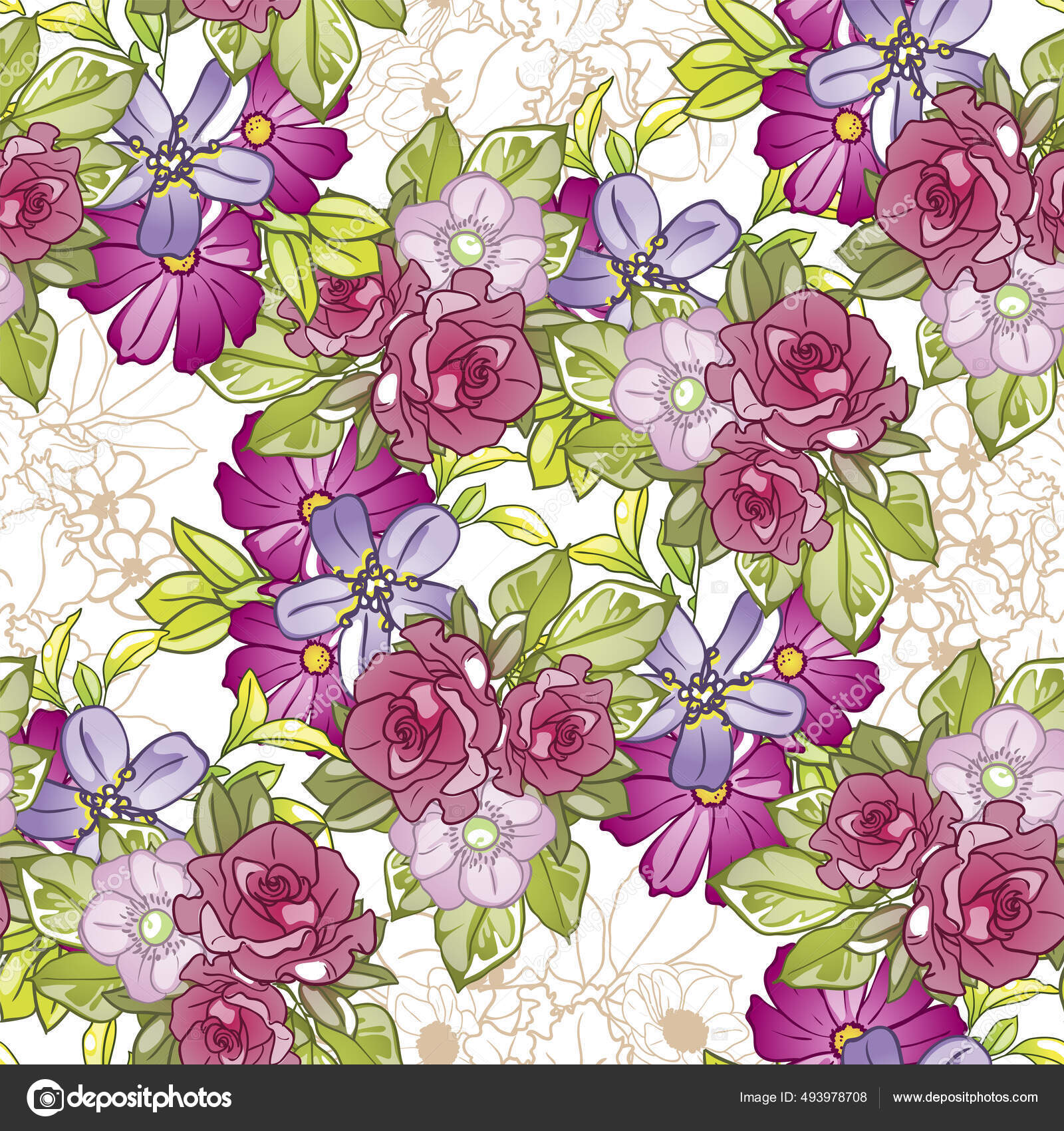 Beautiful Flowers Background Vector Illustration Stock Vector by ©All ...