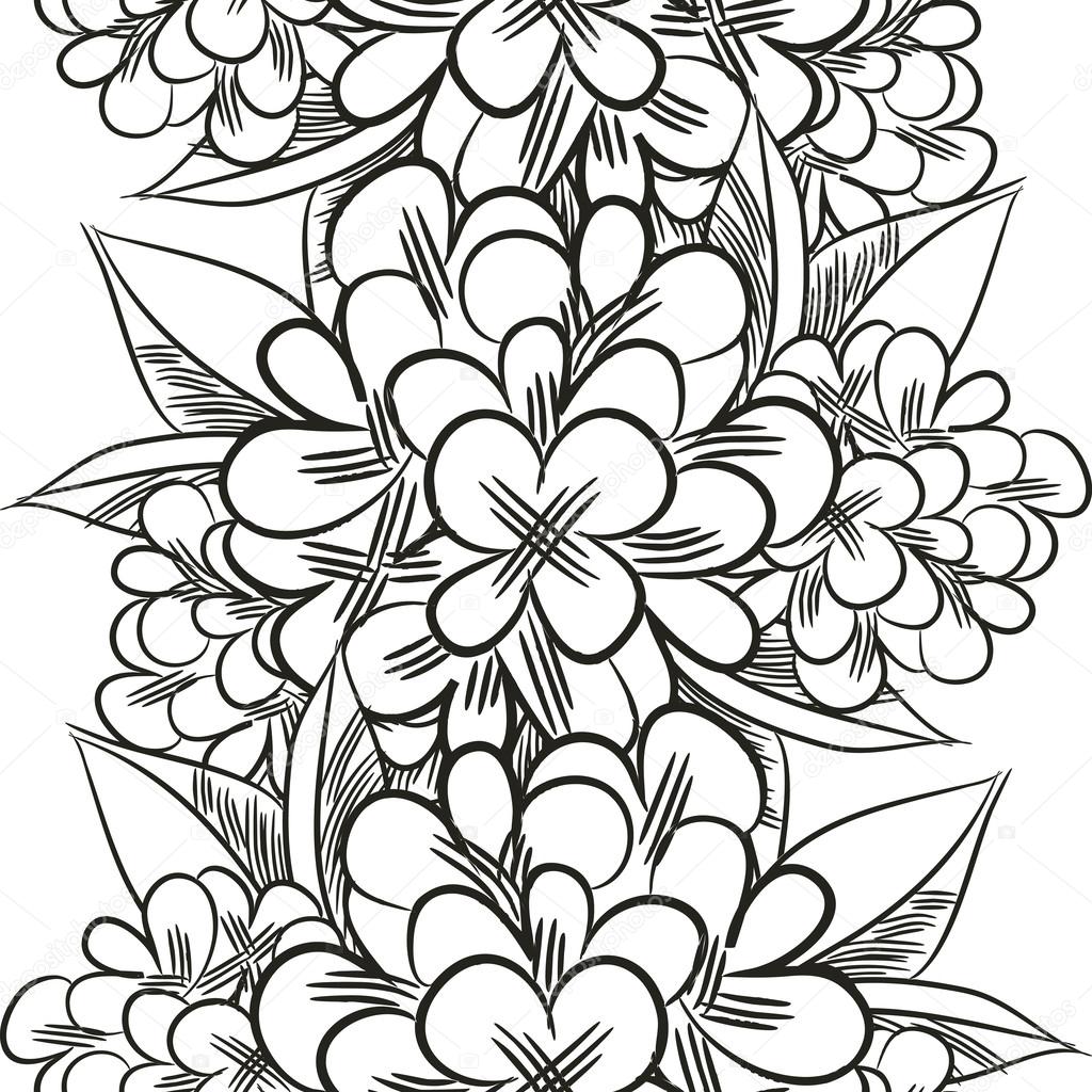 Floral pattern outline — Stock Vector © All-about-Flowers #60927671