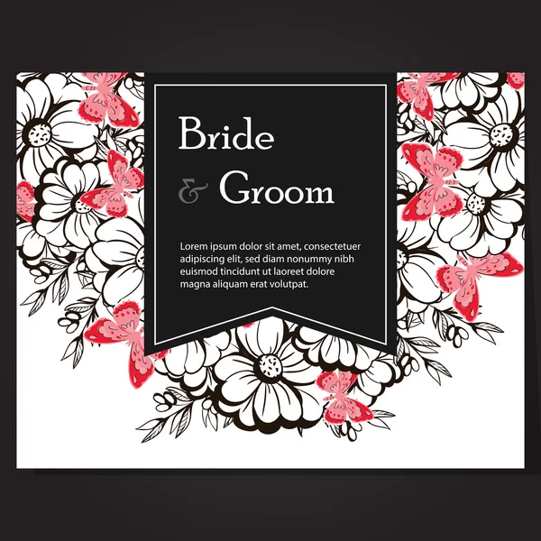 Wedding invitation card Stock Vector by ©All-about-Flowers 64103603