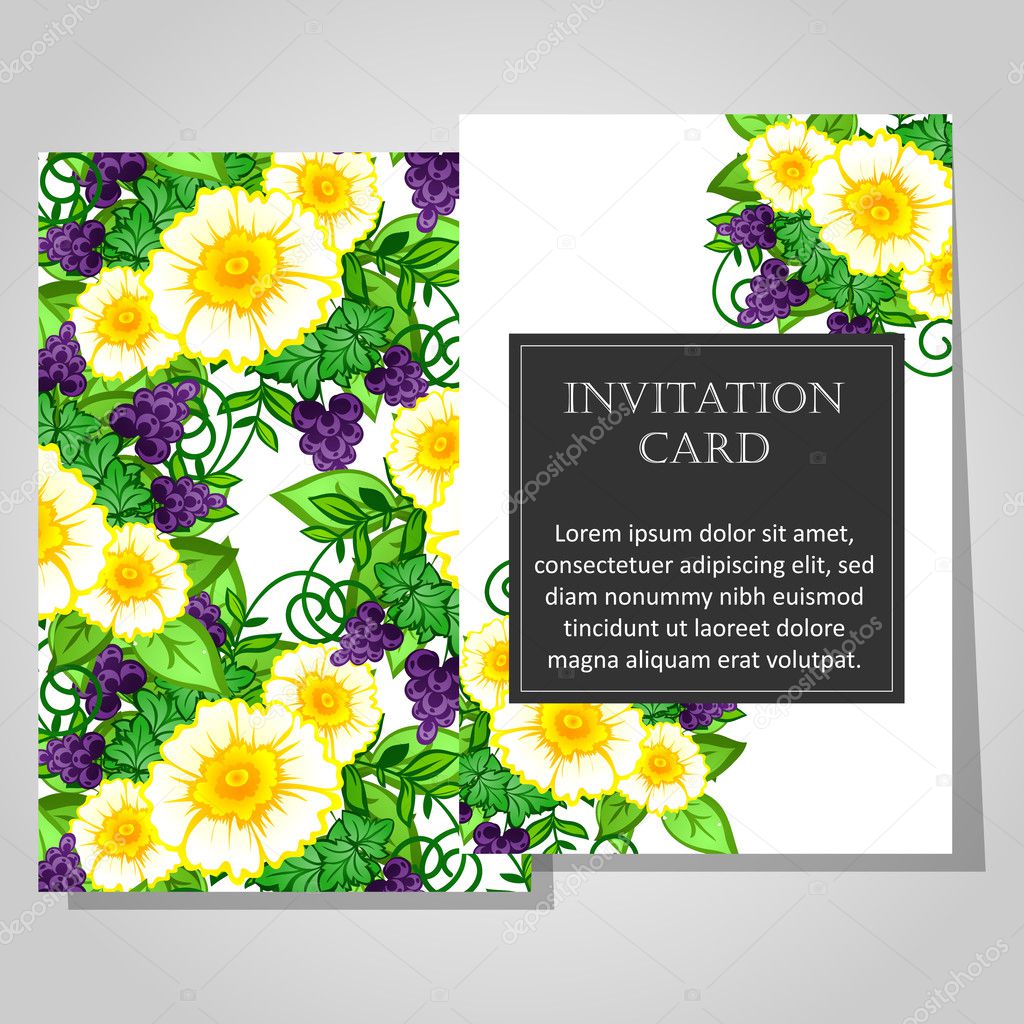 Beautiful invitation card Stock Vector by ©All-about-Flowers 64101133