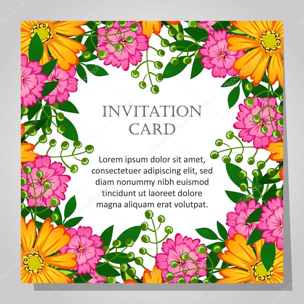 Beautiful invitation card Stock Vector by ©All-about-Flowers 64101199