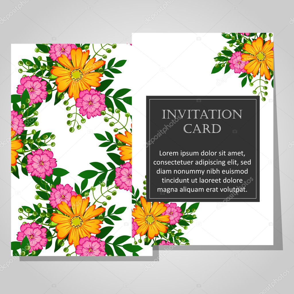 Beautiful invitation card Stock Vector by ©All-about-Flowers 64101273