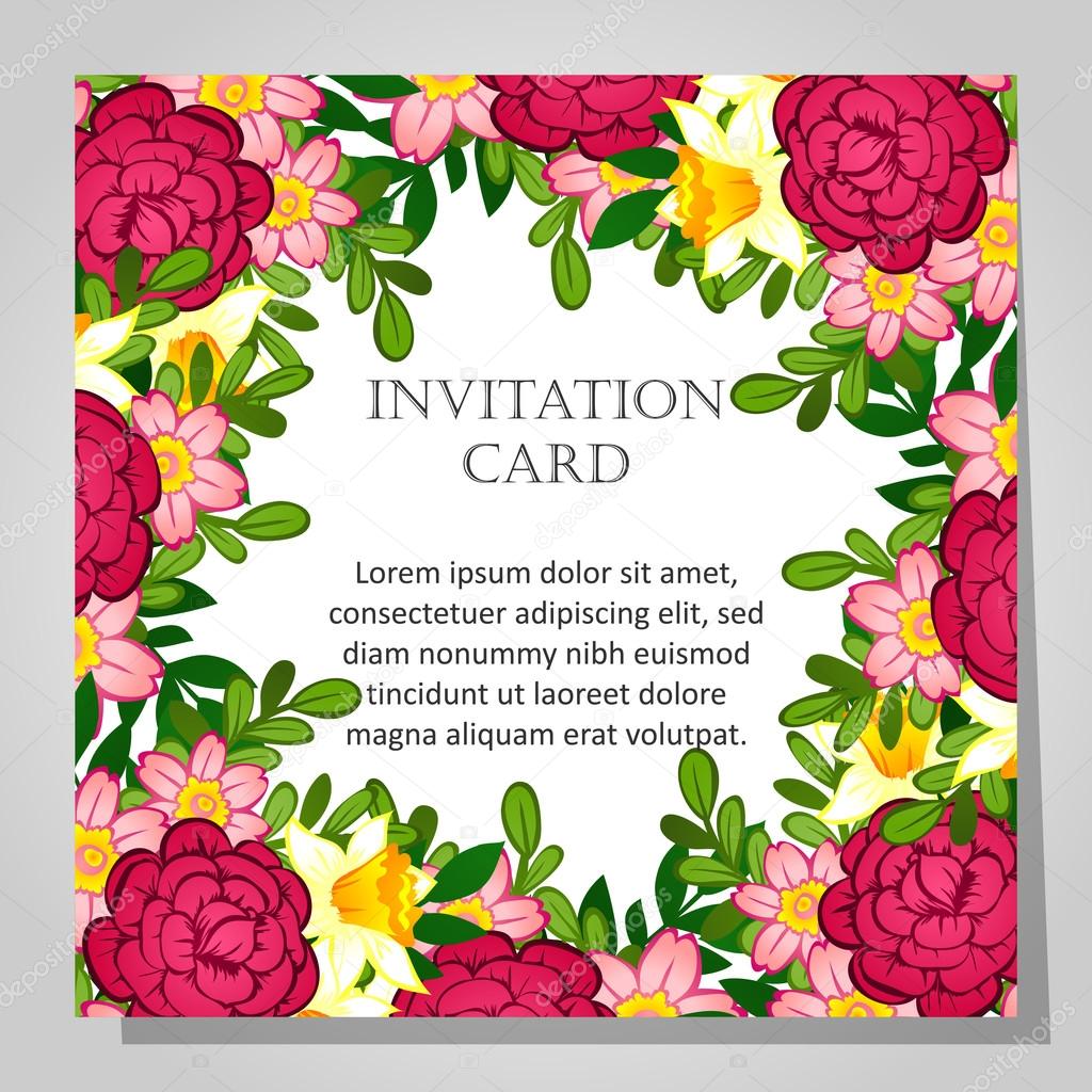 Beautiful invitation card Stock Vector by ©All-about-Flowers 64101971
