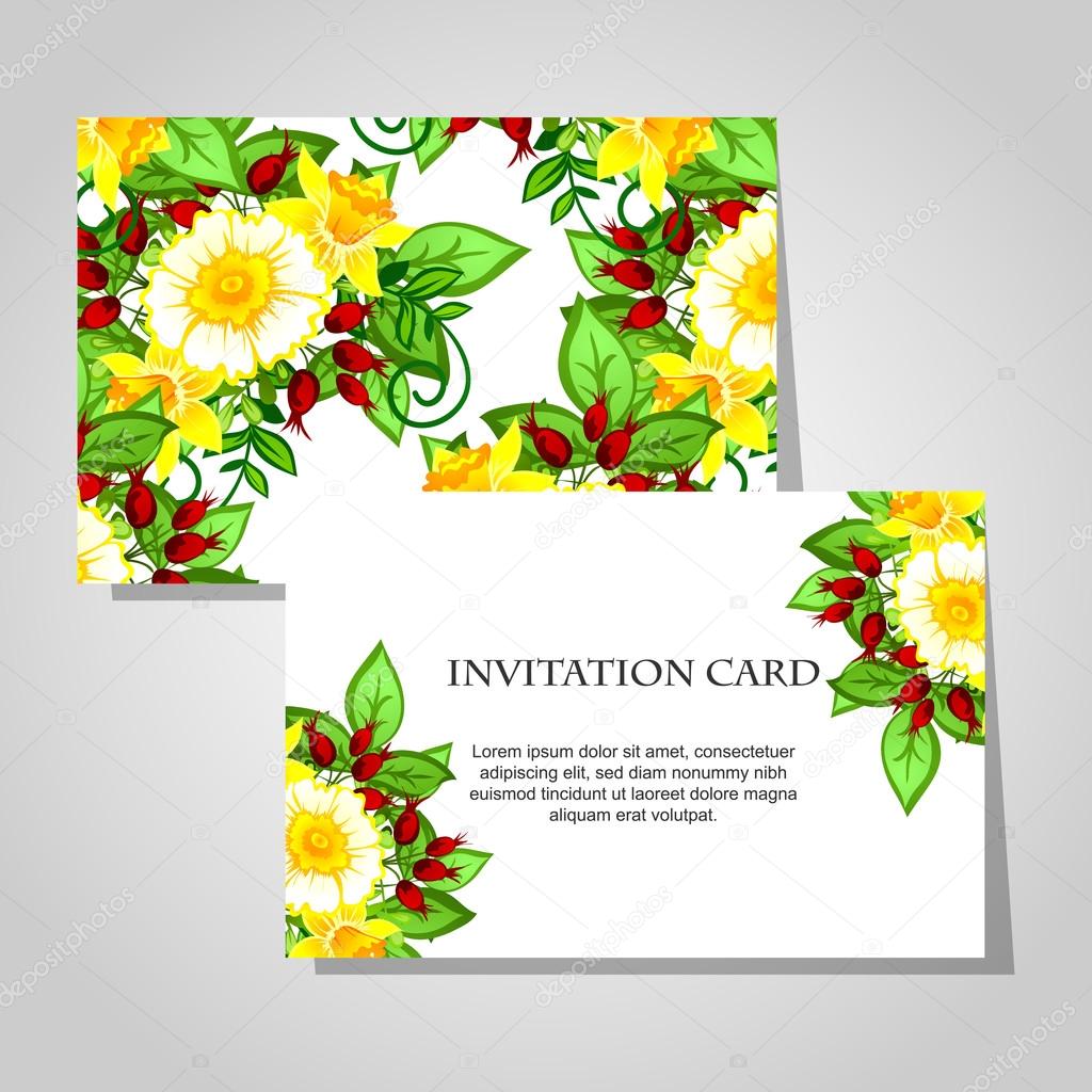 Beautiful invitation card Stock Vector by ©All-about-Flowers 64102063