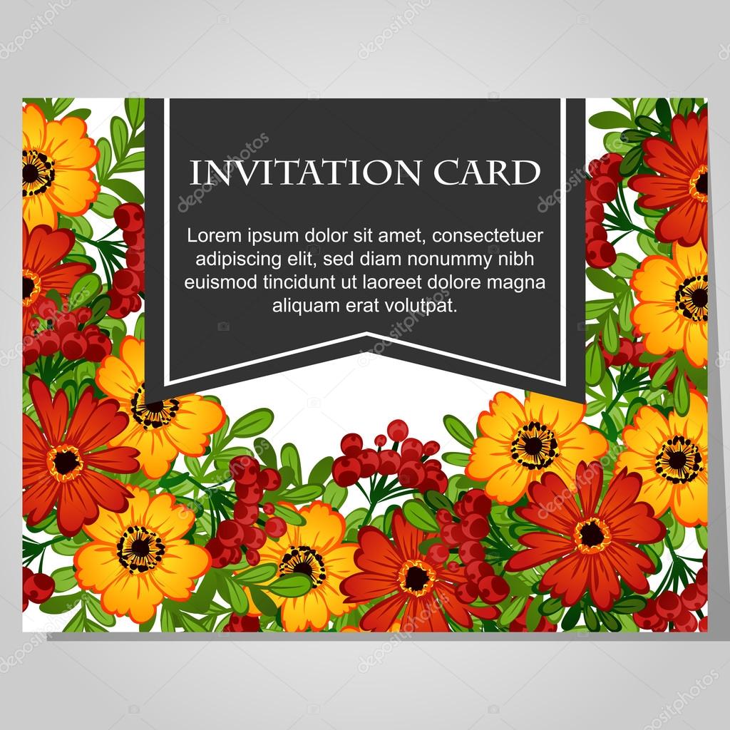 Beautiful invitation card — Stock Vector © All-about-Flowers #64102861