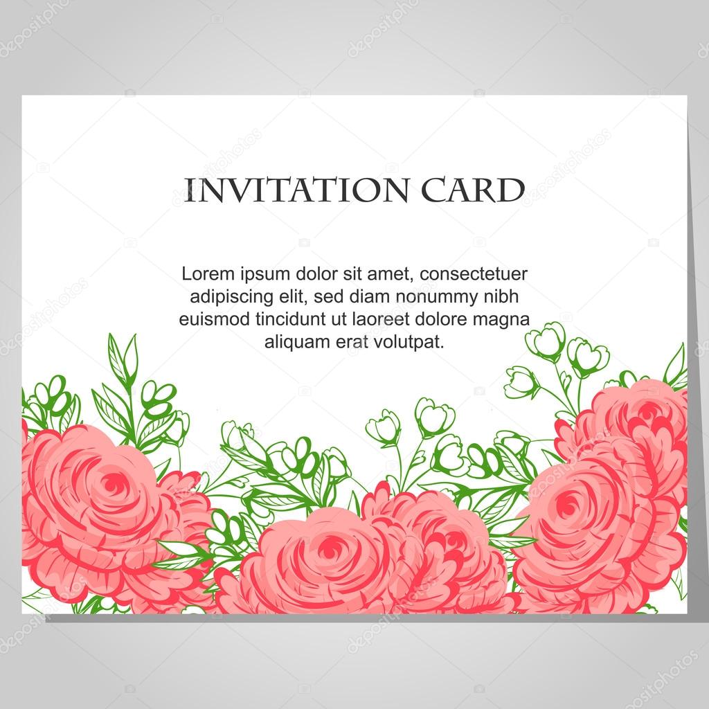 Beautiful invitation card Stock Vector by ©All-about-Flowers 64103121