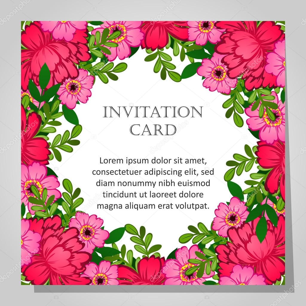Beautiful invitation card Stock Vector by ©All-about-Flowers 64103589
