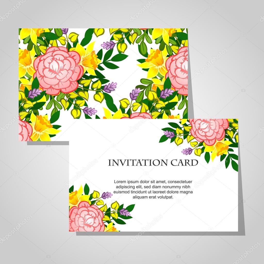 Beautiful invitation card Stock Vector by ©All-about-Flowers 64103697