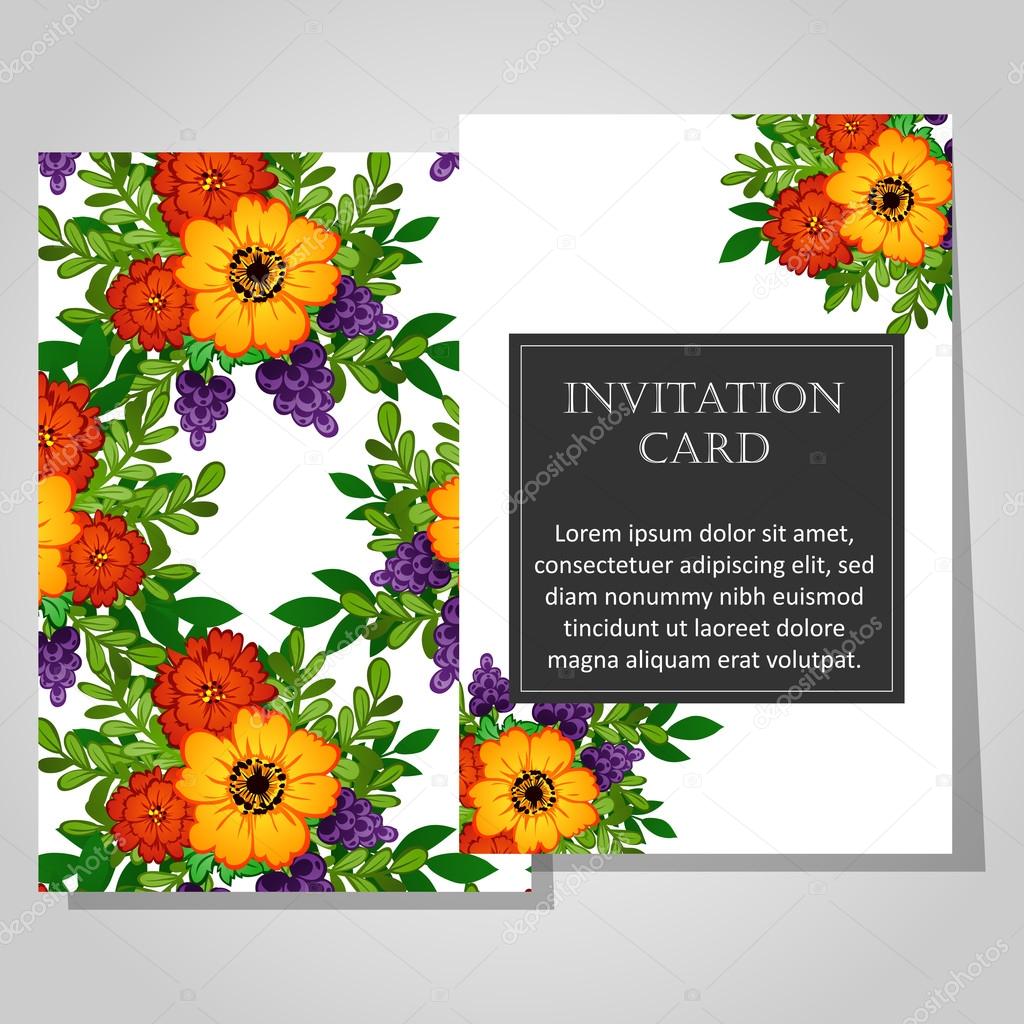 Beautiful invitation card Stock Vector by ©All-about-Flowers 64103919