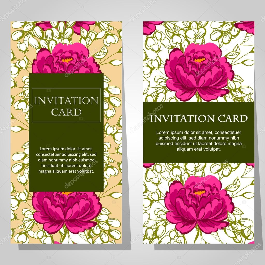Invitations with floral background Stock Vector Image by ©All-about ...