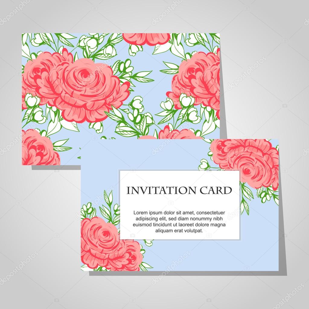 Beautiful invitation card Stock Vector by ©All-about-Flowers 64105095