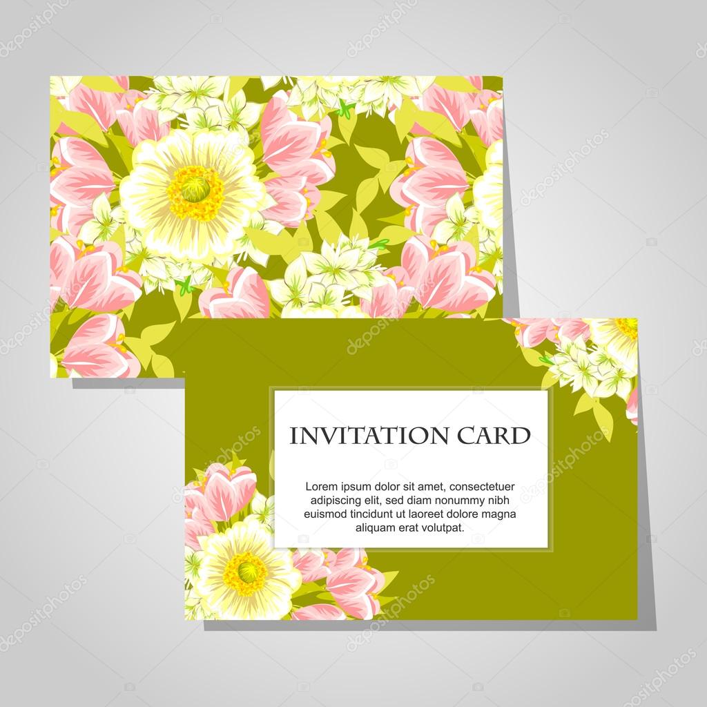 Beautiful invitation card Stock Vector by ©All-about-Flowers 64105879