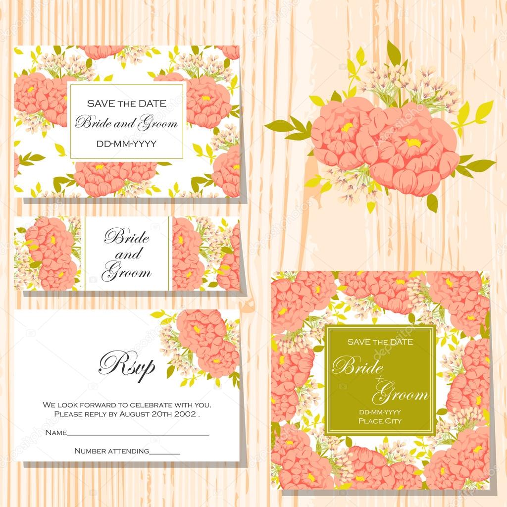 Wedding invitation cards Stock Vector by ©All-about-Flowers 64106507