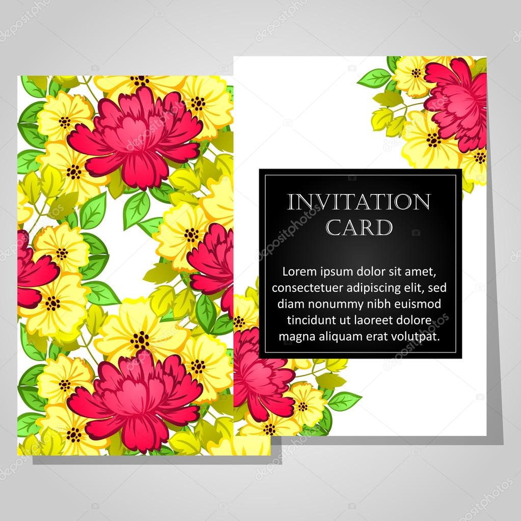 Beautiful invitation card Stock Vector by ©All-about-Flowers 65507175