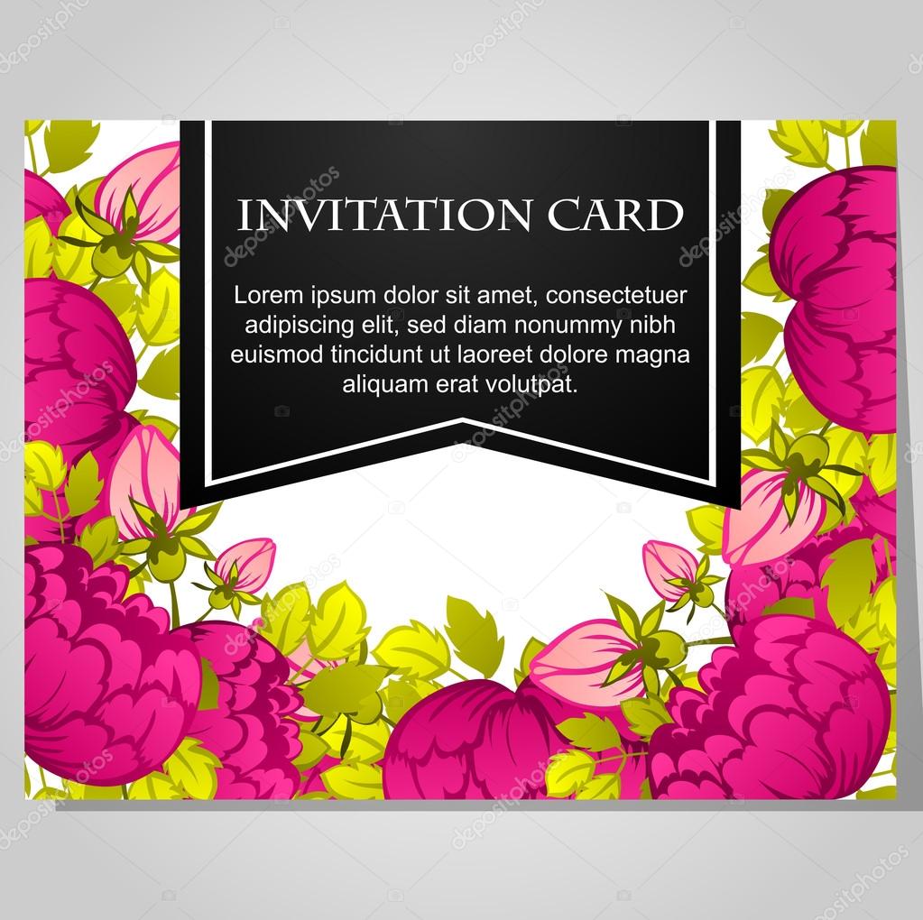 Beautiful invitation card Stock Vector by ©All-about-Flowers 65507499