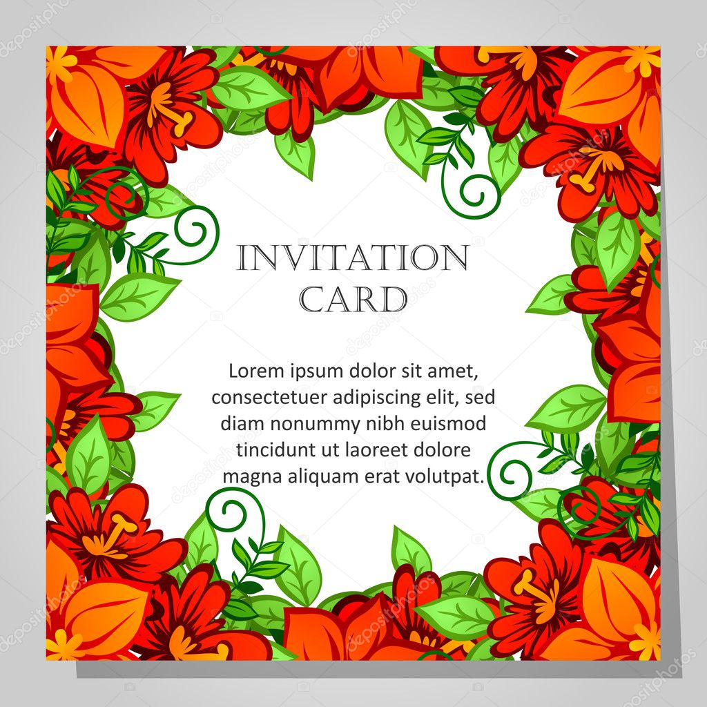 Beautiful invitation card Stock Vector by ©All-about-Flowers 65508571