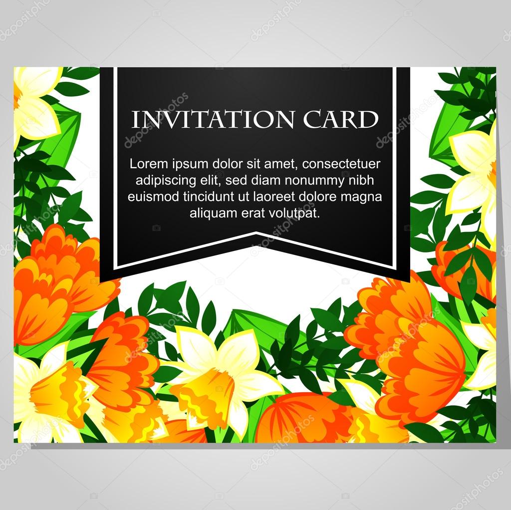 Beautiful invitation card Stock Vector by ©All-about-Flowers 65509039
