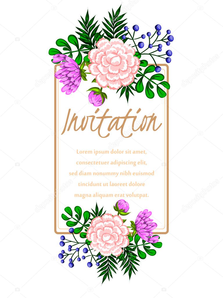Wedding invitation cards Stock Vector by ©All-about-Flowers 70381015