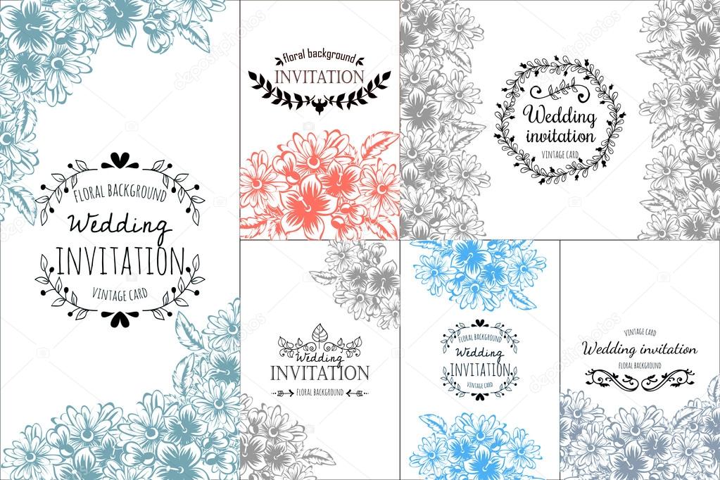 Invitation card with floral elements Stock Vector by ©All-about-Flowers ...