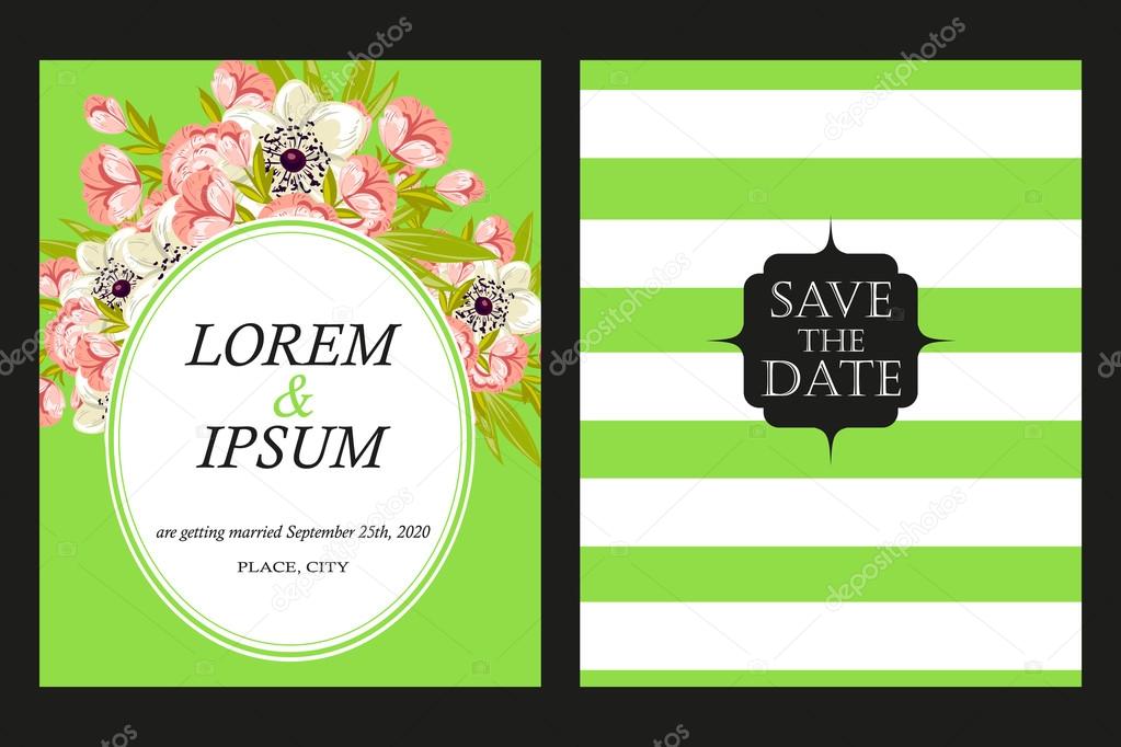 Invitation card with floral elements Stock Vector by ©All-about-Flowers ...