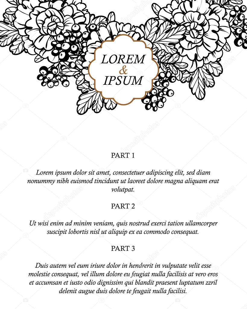 Invitation card with floral elements Stock Vector by ©All-about-Flowers ...