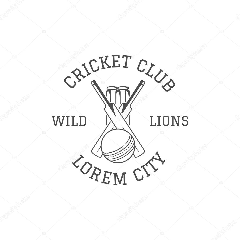 Cricket club emblem and design elements. logo . patch. Sports stamp ...