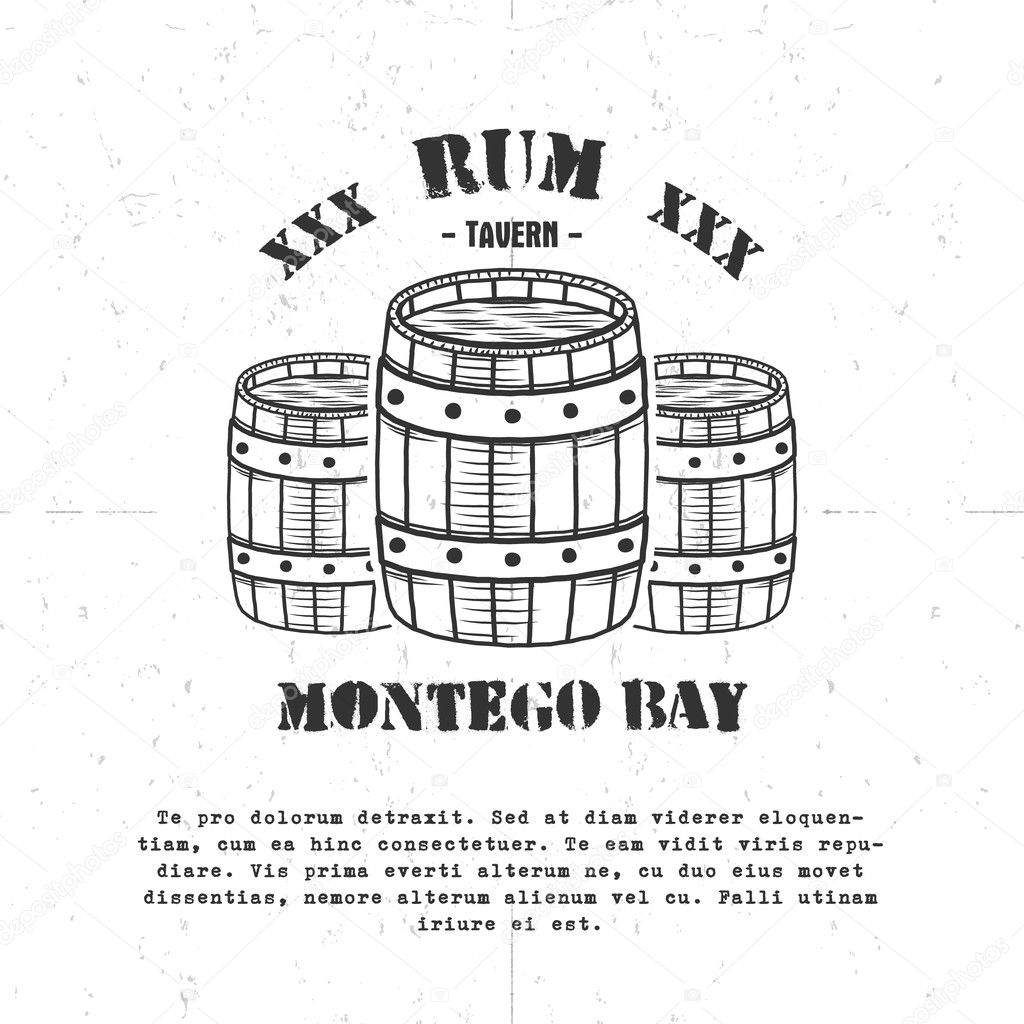 Vintage handcrafted poster template with old barrels and vector sign ...