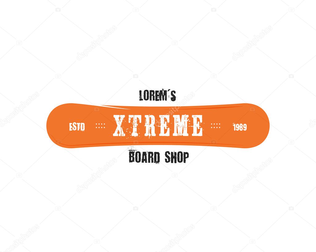 Extreme snowboarding shop logo and label template. Winter snowboard ...