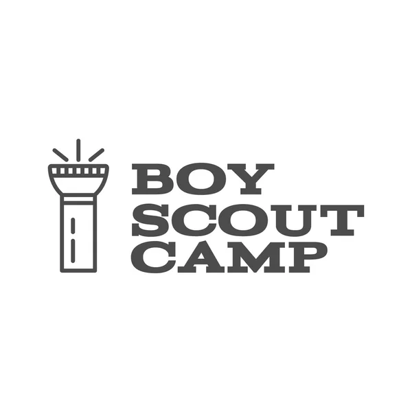 Boy Scout Camp Logo Design Typography Travel Element Flashlight Vector ...