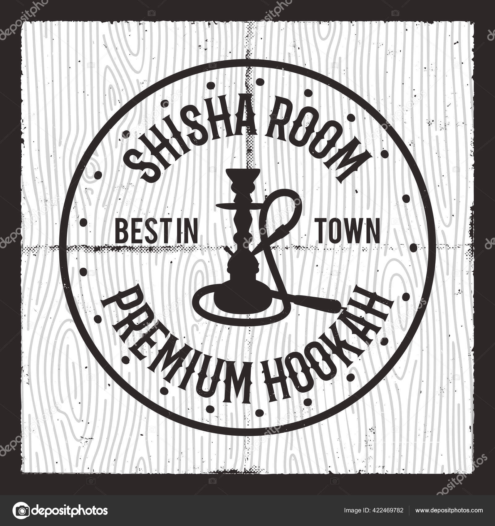 Diseño Tarjeta Hookah Logo Silueta Shisha Etiqueta Relajante Placa ...