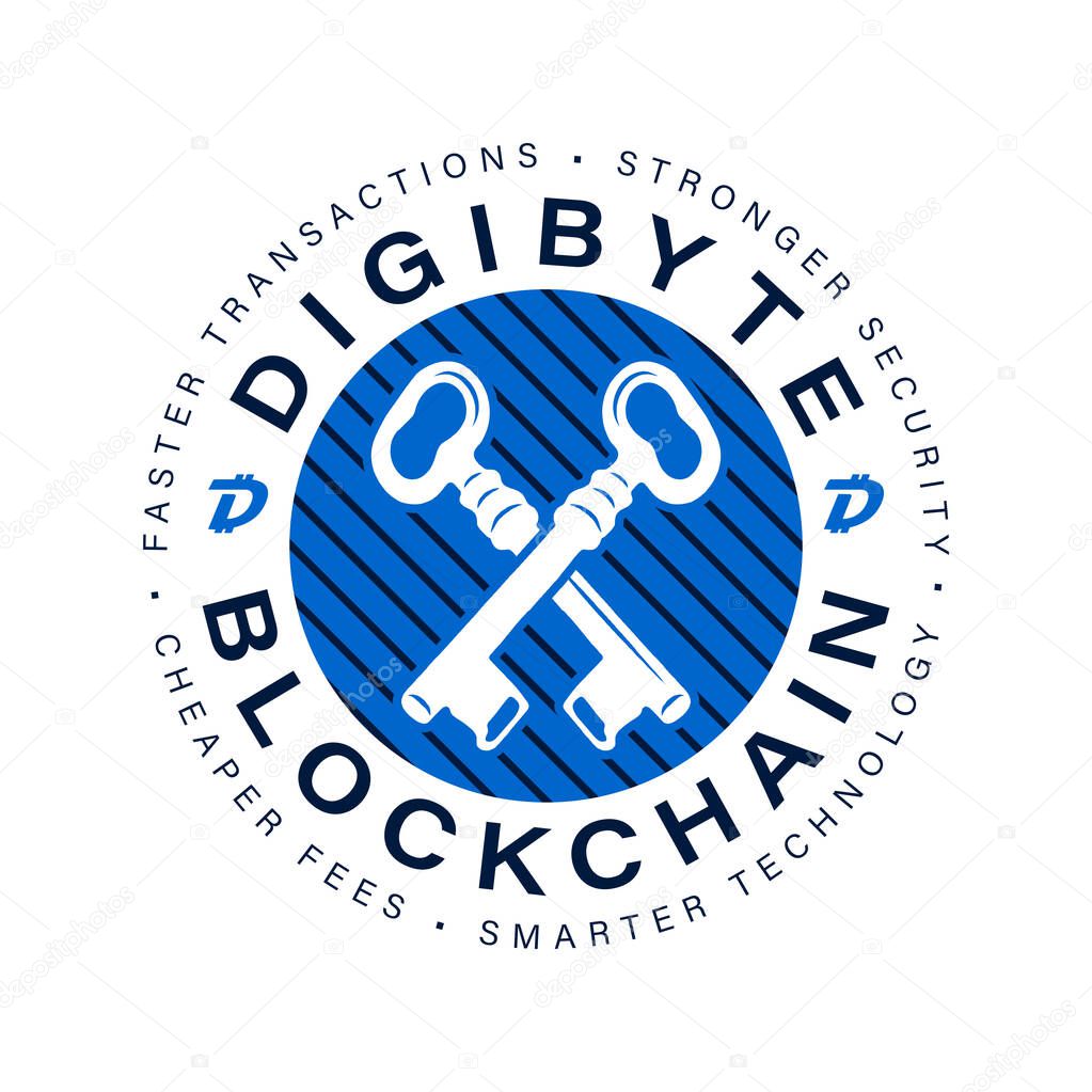 Marca del logotipo del blockchain de Digibyte. DGB Concepto de activos ...
