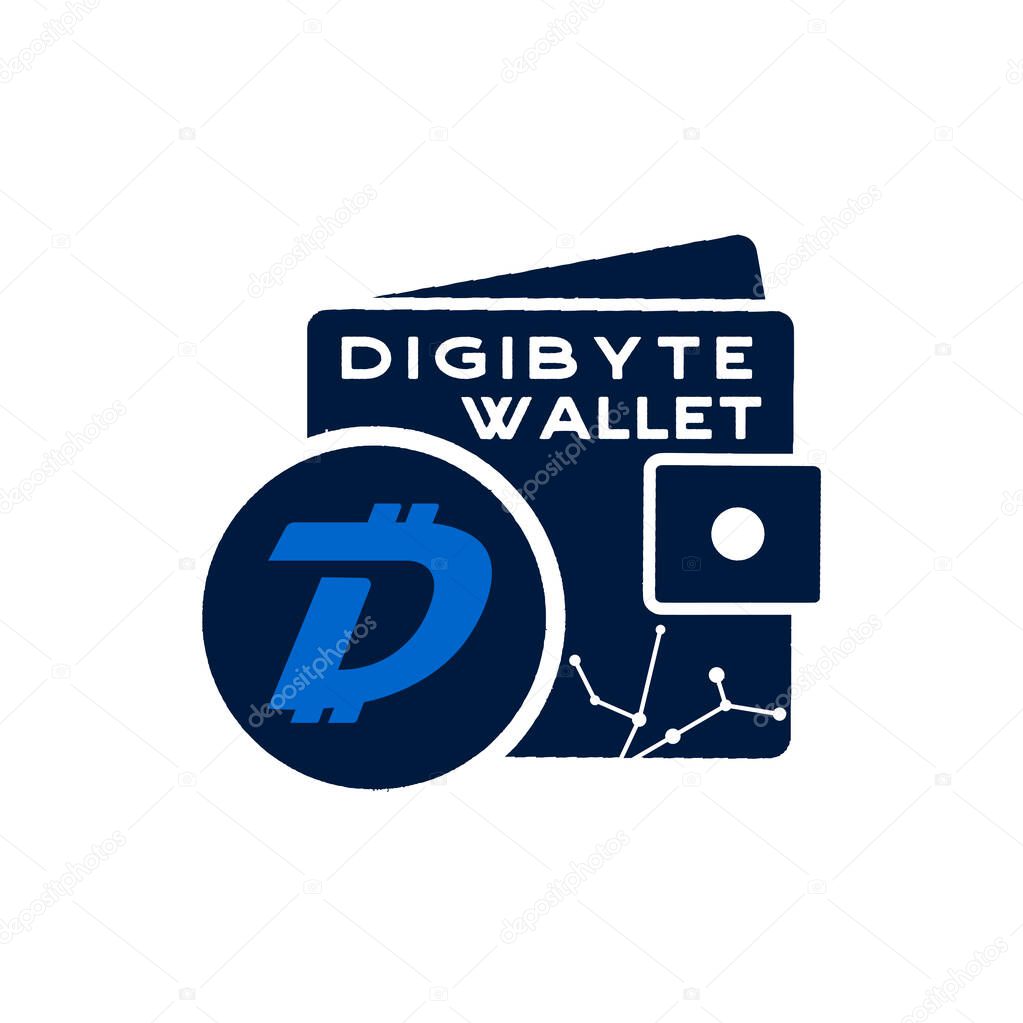 Digibyte cartera logo gráfico. Concepto de activos digitales. Crypto ...