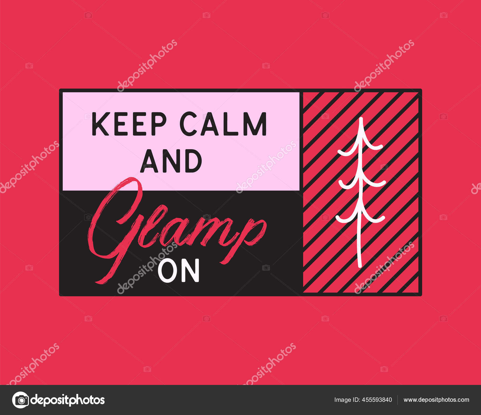 Glamping logo, adventure camp emblem illustration design. Outdoor label ...