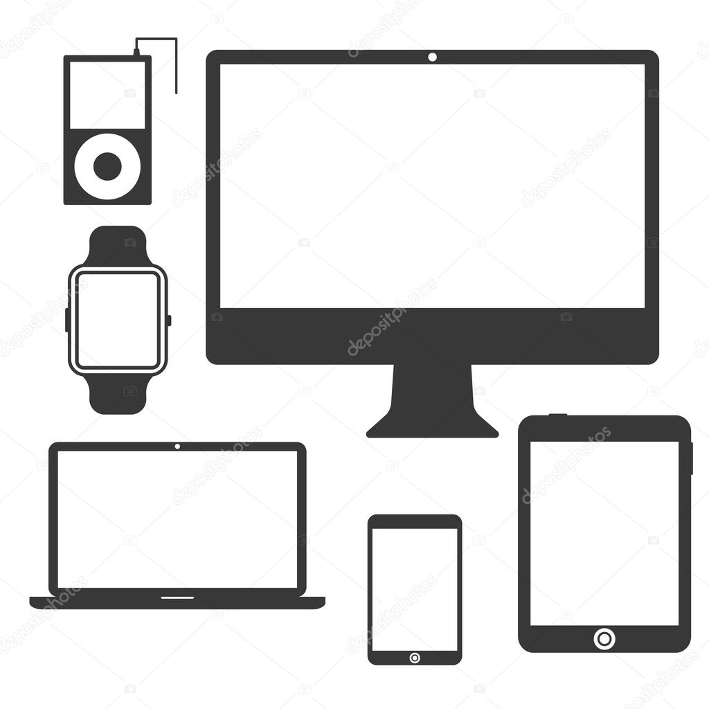 Set of Silhouette Devices. Stock Vector Image by ©JeksonJS #70171471