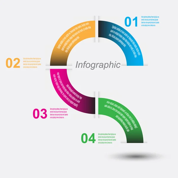 Abstract infographics design with numbered paper elements - vector ...