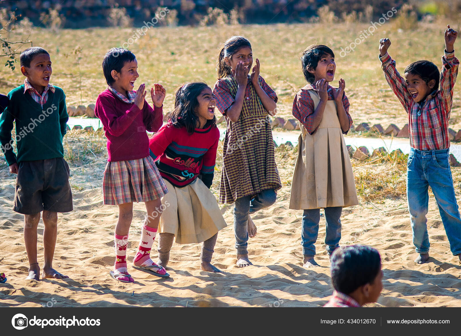 Indian School Children Smiling