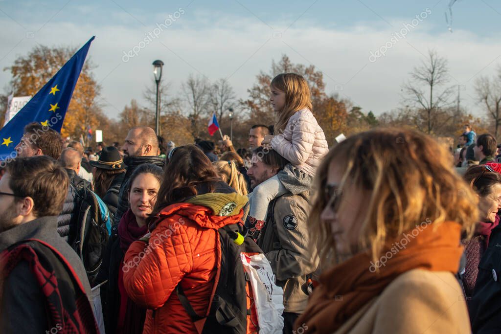 Praga, República Checa 19-11-2020. República Checa celebró los 30 años ...