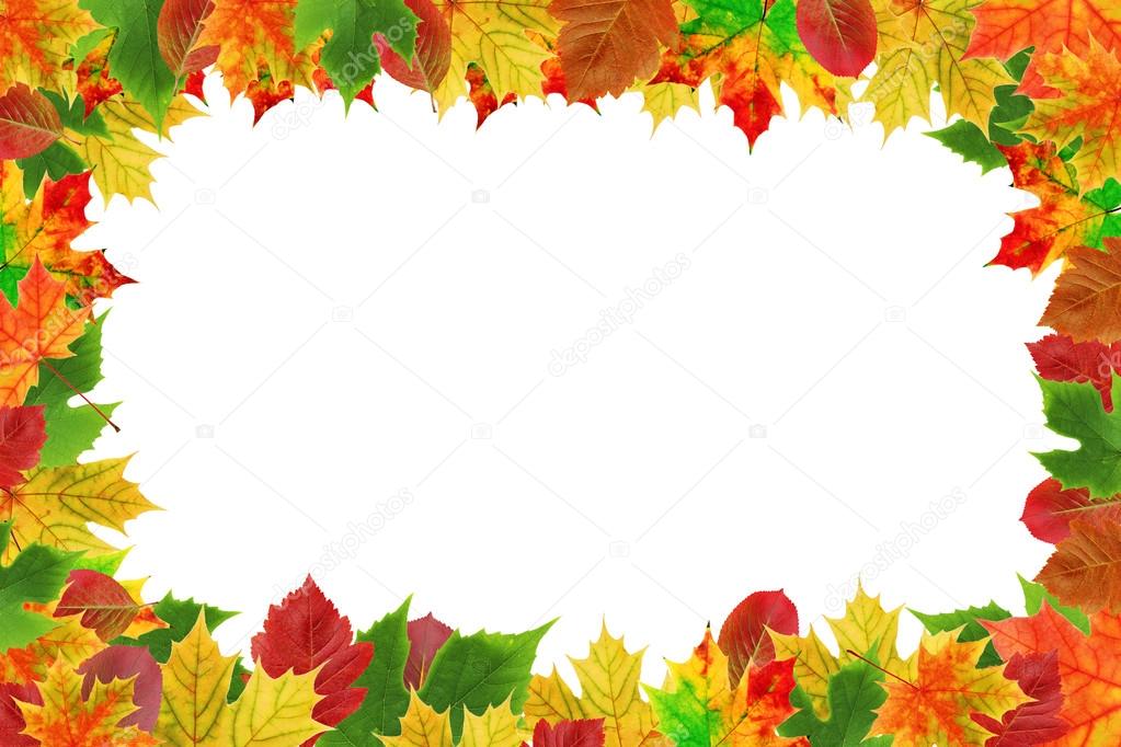 Background with autumn leaves and empty place in the center for — Stock ...