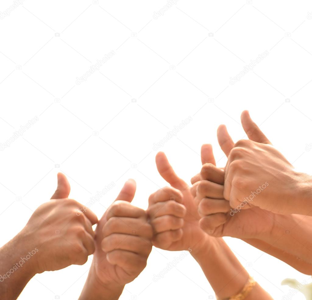 Thumbs up many hands Stock Photo by ©sbhaumik 61441113