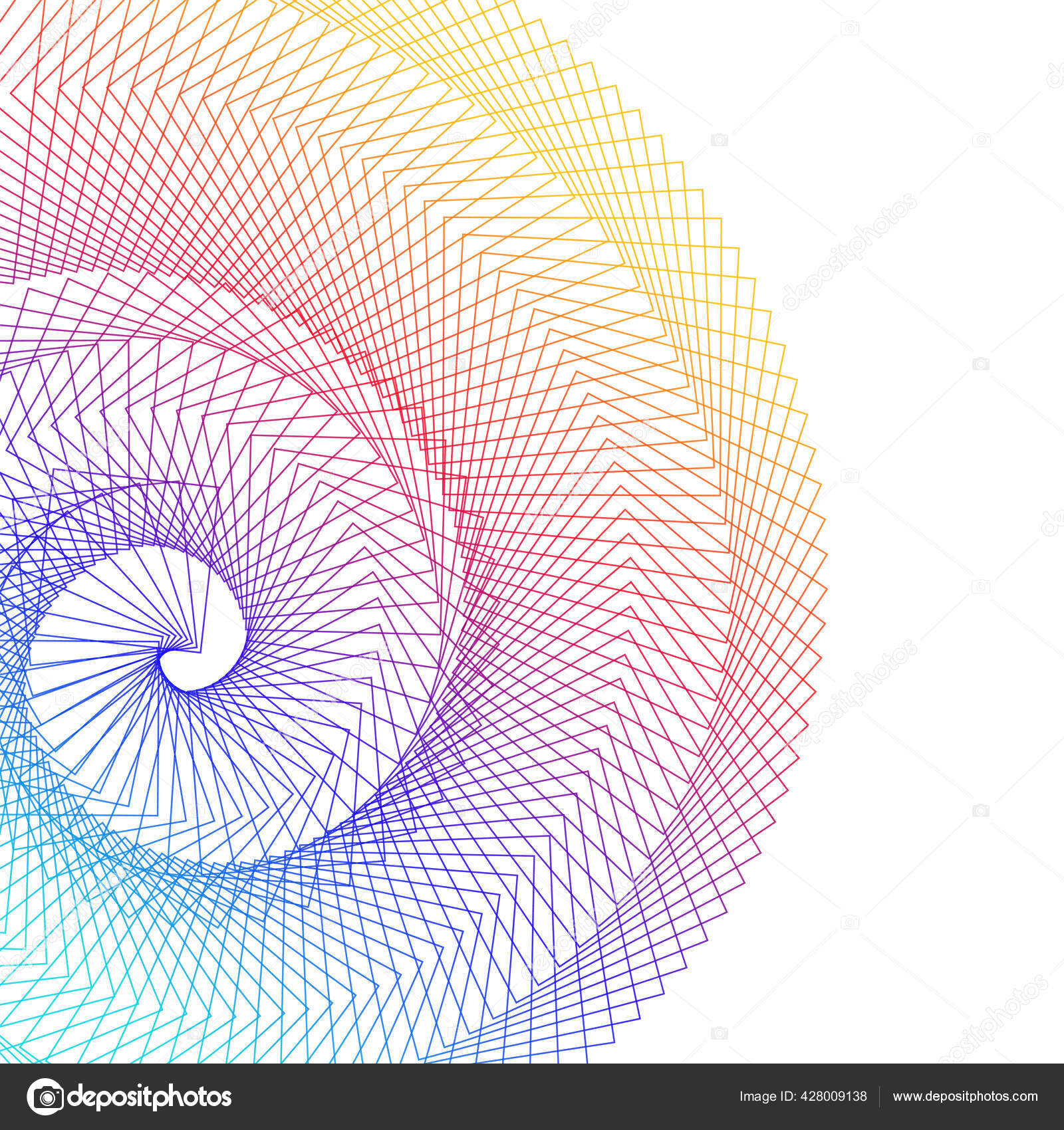 Abstract Spiral Rainbow Design Element White Background Twist Lines Vector Stock Vector by ...