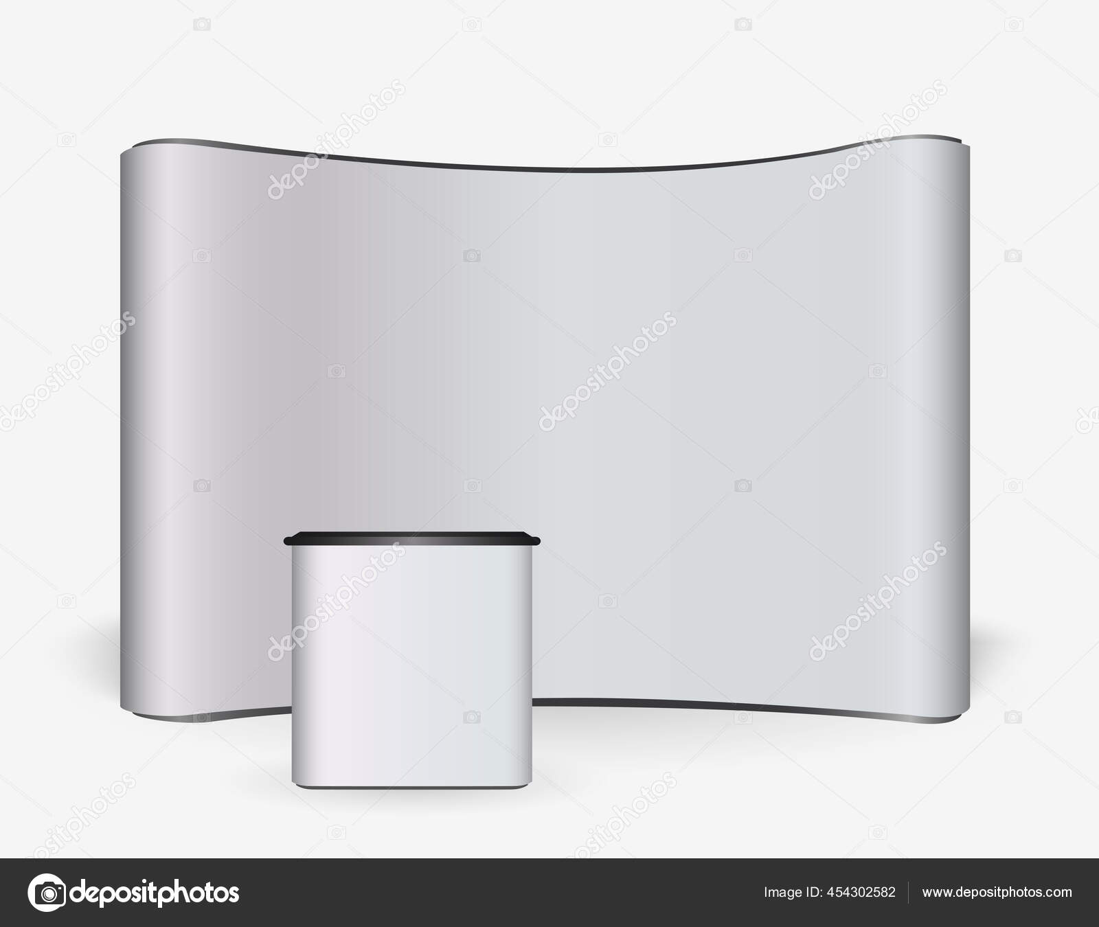 Exhibition Stand Blank Empty Wall Trade Show Booth Mock Exhibit Stock ...